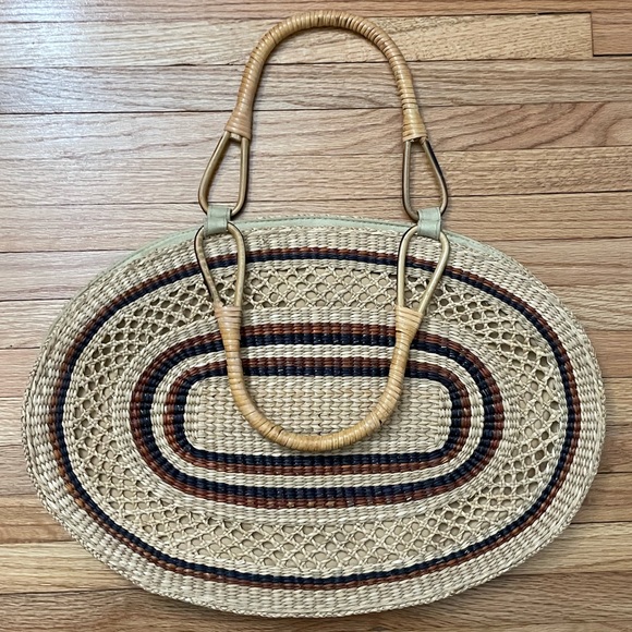 Vintage | Bags | Vintage Oval Rattan Purse | Poshmark